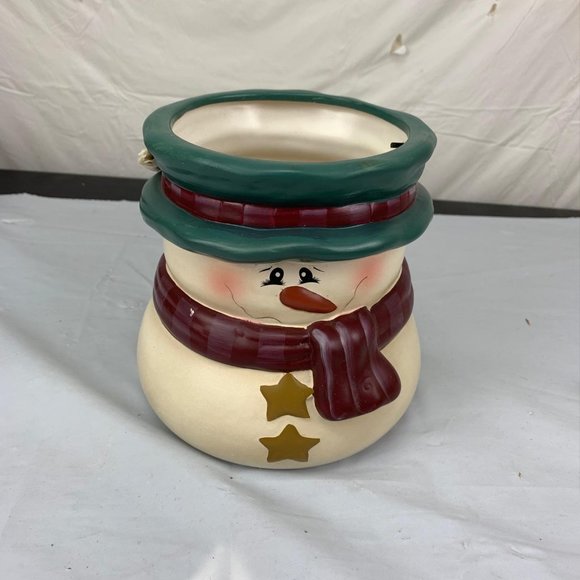 Unknown | Holiday | Ceramic Snowman Container Vase Floral Craft | Poshmark